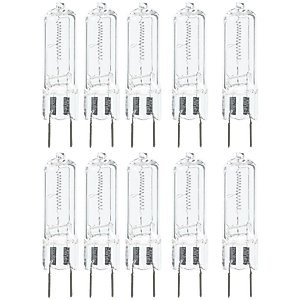 Anyray (10)-Bulbs G8 75W 75-Watt 120V T4 Halogen Light Bulbs GY8.6 75Watt 110V-130Volts Brand 10-Lamps