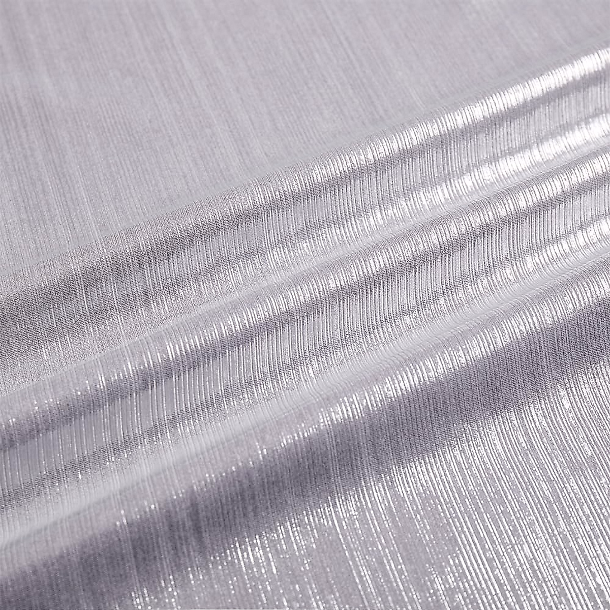 MaiMaiSuan 60’’ Wide Soft Shiny Stretch Metallic Luster Rib Knit Fabric for Dancing Dress Costume Wedding Dress DIY Clothing Fabric(3 Yard,White)