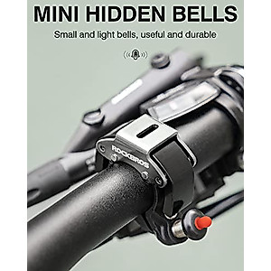 ROCKBROS Bike Bells Hidden MTB Bells Bicycle Bells for 22.2mm Handlebars, More Than 100dB, Clear & Long Sound Ringer, Mountain Bike, Scooter, Youth Bike