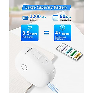 iEager L13 Label Maker, Label Printer with Tape, Wireless Mini Label Printing Machine, Thermal High Speed Printing, White, Compatible with iOS & Android