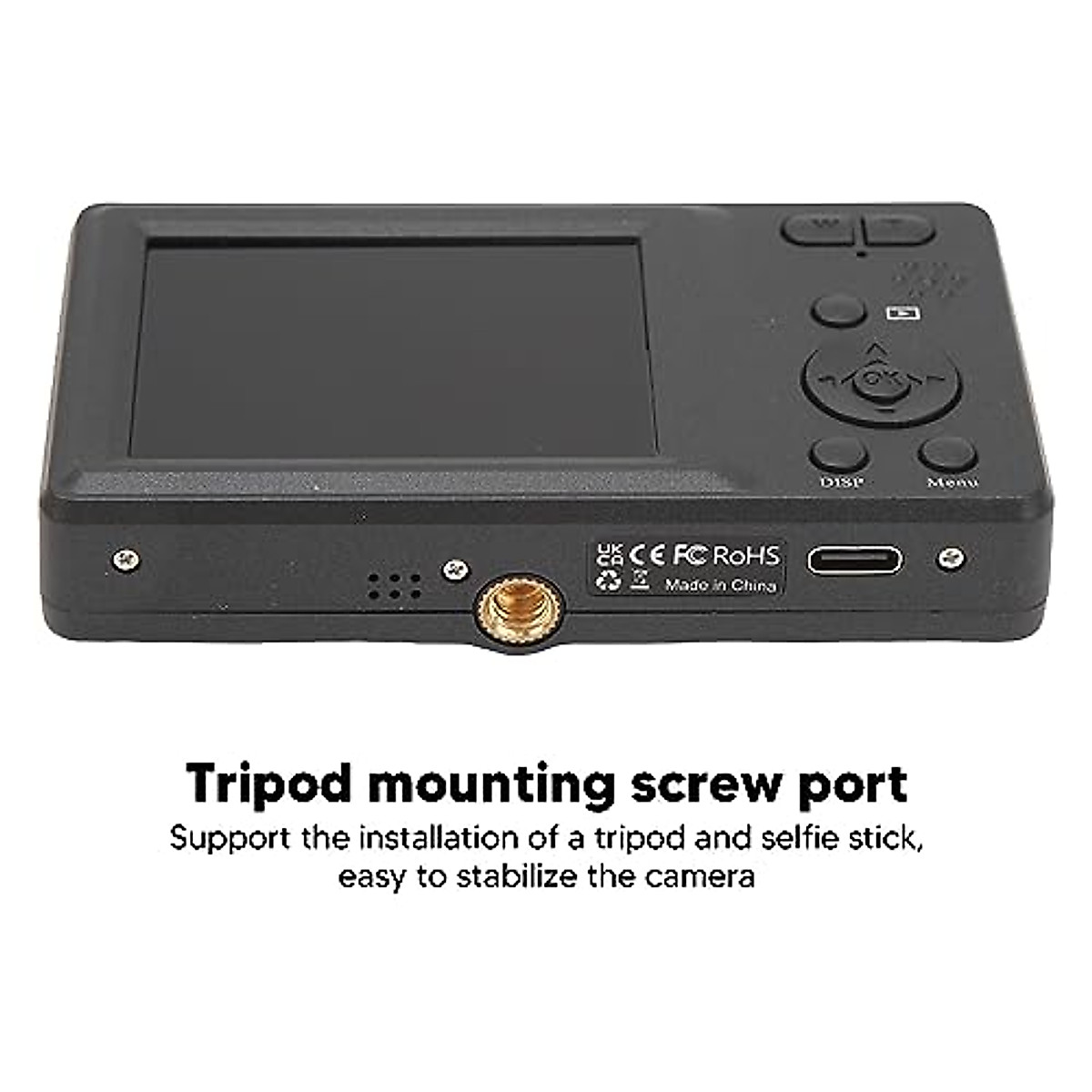 4K Digital Camera, Teens Small Camera Timer Shooting Autofocus Face Recognition 2.7 Inch TFT Screen with Lanyard for Vlogging (Black)