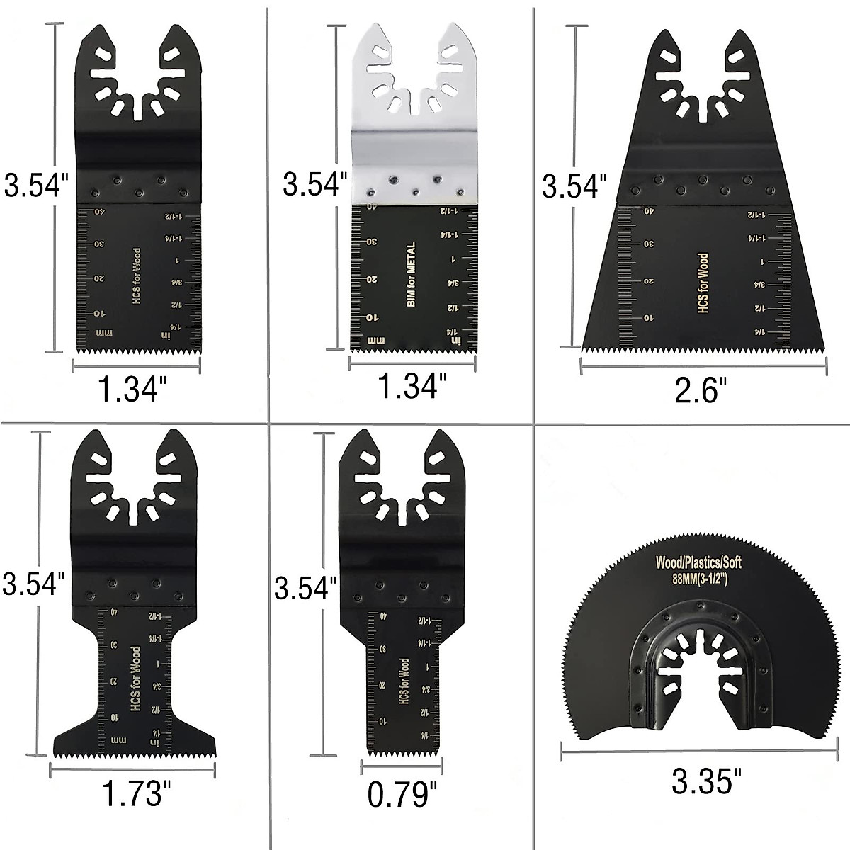 Ettonsun 32PCS Universal Metal Wood Oscillating Multitool Quick Release Saw Blades Fit Fein Multimaster Porter Cable Black & Decker Bosch Craftsman Ridgid Ryobi Makita Milwaukee Rockwell