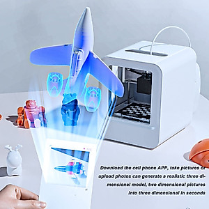 3D Printer, Small 100-240V High White Photo Modeling 3D Printer for Kids (US Plug)