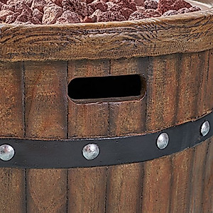 Christopher Knight Home Muriel Outdoor 25" Light-Weight Concrete Round Fire Pit 40K BTU, Dark Brown