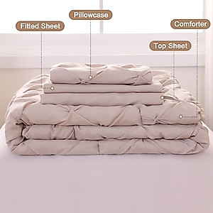 Wowelife Pink Toddler Bedding Set, Girls Toddler Bedding 4 Pieces Boho Tufted Comforter with Pom Pom Design for All Seasons, Soft and Breathable Set