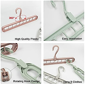 6 Packs of Hangers Space Saving for clothes, Small Space Saving, Magic Hanger Organizer, Shirt Organizer for Closet, Dress Organizer with 9 Holes for Closet Storage,Multi-Purpose Plastic Magic Hangers