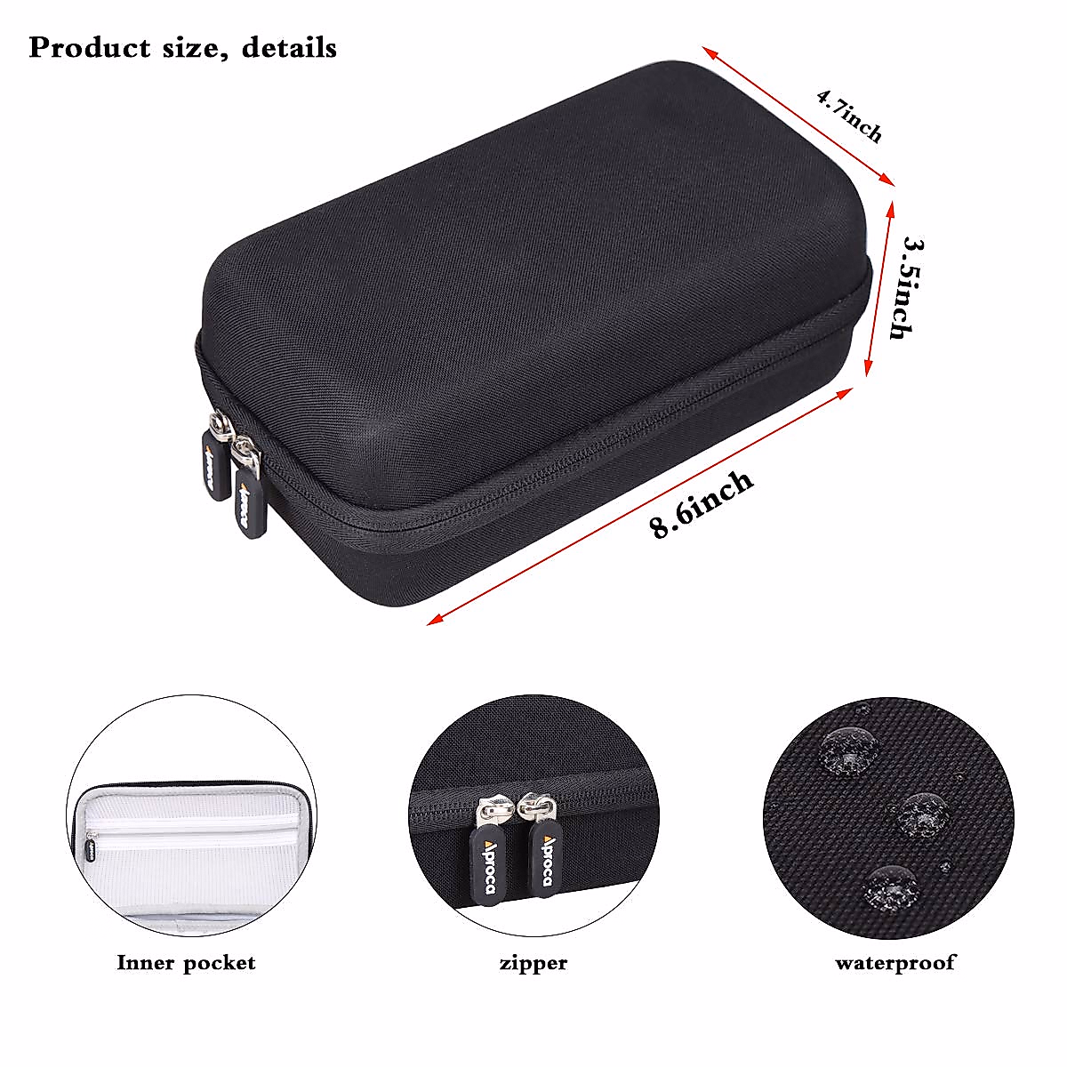 Aproca Hard Carry Travel Case Compatible with WOWOTO A5 Pro Mini Projector