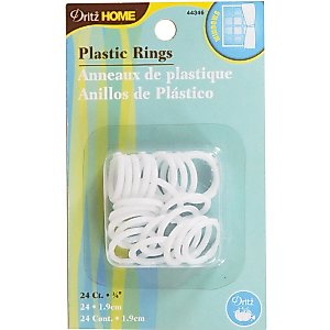 Dritz Home 44346 Plastic Rings, 3/4-Inch, White (24-Piece)