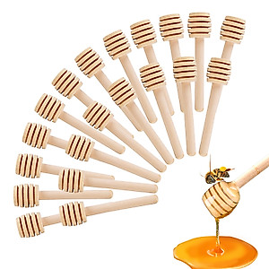 20 Pcs Honey Sticks Mini Honey Dipper, 3inch Wooden Honey Comb Honey Dispenser for Honey Jar Dispense Drizzle Honey, Wedding Party, Gender Reveal Party Supplies