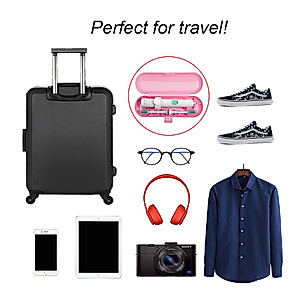 Nincha Portable Electric Toothbrush Travel Case for Philips Sonicare Series-Durable, Environmentally Friendly, Breathable, Food-Safe Plastic Material(Pink)
