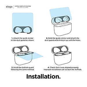 elago Dust Guard Compatible with AirPods 3 Case, Dust-Proof Sticker Compatible with AirPods 3rd Generation Case 2021, Protection from Iron & Metal Shavings, Clean Your AirPods (2 Sets, Dark Grey)