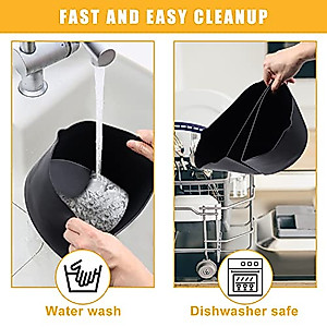 Silicone Slow Cooker Liner Fits Crock-pot 6 Quart Oval Slow Cooker,Reusable BPA-free Leak-proof 2-in-1 Slow Cooker Accessories with Handle and spout,Dishwasher Safe Crock Pot Liners,Black