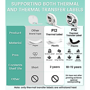 Phomemo P12 PRO Label Maker, Label Maker Machine with Tape, Mini Thermal Label Printer for Labeling Home Office, Bluetooth Label Maker Handheld Labeler Rechargeable for Organization, for Phone & Pad