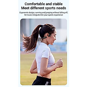 Bone Conduction Headphones Wireless Bluetooth 5.3 for Sports, Swimming, Walking, Running, Music, Travel with Build-in Microphone and Memory Card Space Black