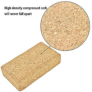 EMILYPRO Cork Sanding Blocks 4-1/4"x 2-3/8" x 1-3/16" Hand Sanding Tool for sandpaper - 3pcs