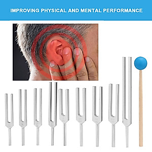 Tuning Fork Set, 9Pcs 174/285/396/417/528/639/741/852/963Hz Chakra Healing Musical Tuning Fork Hammer Set 9Pcs For Tuning Tuning-Devices Instrument Tuner Device