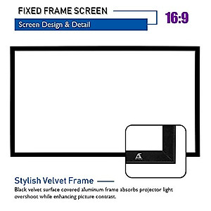 Akia Screens Fixed Frame Projector Screen 135inch 16:9 8K 4K Ultra HD 3D Ready Wall Mount CINEWHITE UHD-B 135" Projection Screen for Indoor Movie Video Home Theater Cinema Office AK-FF135WH2