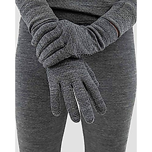 Terramar Adult Merino Wool Glove Liner, Charcoal Heather, Large