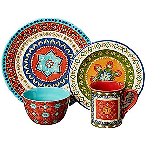 Certified International Monterrey 16 pc. Dinnerware Set, Service for 4, Multicolored