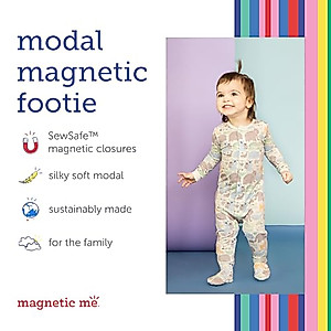 Magnetic Me Footie Pajamas Soft Modal Baby Unisex Sleepwear Quick Magnetic Fastener Sleeper Wind Chime 0-3 Months