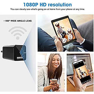Hidden Camera Charger Spy Camera Hidden Cameras HD 1080P Wireless Mini Spy Camera with WiFi Night Vision and Motion Detection Small Camera for Home Security Nanny Cam
