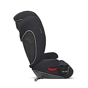 CYBEX Solution B-Fix High Back Booster Seat, Lightweight Booster Seat, Secure Latch Installation, Linear Side Impact Protection, 12-Position Adjustable Headrest, for Kids 40-120 Lbs, Volcano Black