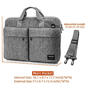 KINGSLONG 15.6 inch Laptop Shoulder Bag, Slim Shockproof Computer Sleeve Notebook Ultrabooks Carrying Case Handbag Cover Fit for Acer Asus Dell Lenovo HP Toshiba, Gray