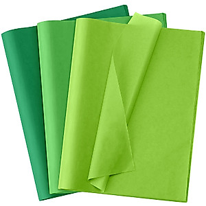Fuutreo 300 Sheets Tissue Paper Bulk 14 x 20 Inch Kraft Wrapping Tissue Papers for Gift Bags DIY Crafts Christmas Baby Shower Weddings Birthday School Gifts Decoration(Green Series)