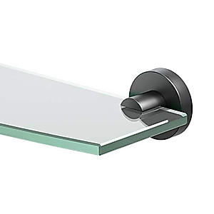 Gatco 4636MX Glam Glass Shelf, 20 Inch, Matte Black