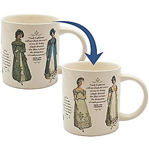 Jane Austen Heat Changing Finery Mug - Add Coffee and See Walking Attire Change into Evening Attire