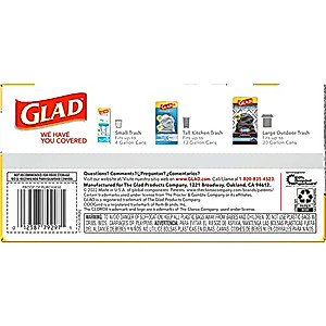 Glad ForceFlexPlus with Clorox Tall Trash Bags, 13 Gal, Lemon Fresh Bleach, 34 Ct, Pack May Vary