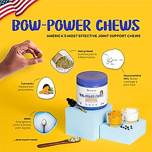Dog Hip And Joint Chews With MSM, Glucosamine, Chondroitin, Advanced Joint Supplement & Mobility Bites For Dogs To Help W/Arthiritis Pain, For Healthy Bones, Grain-Free, Chicken Flavor, 120 Soft Chews