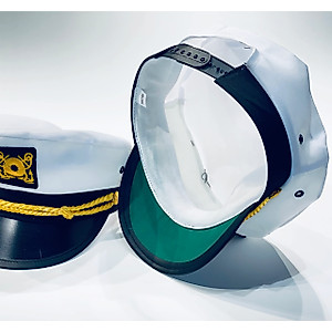 A Dash of Chic CUSTOM TEXT Captain Hat Name Gift for Skipper Sailor Boating Adjustable