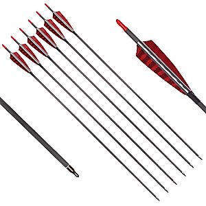 ELONG 6PCS 30" Arrows for Compound Bows,Pure Carbon Hunting Arrows for Archery Spine 700 with 100 Grain Screw Tips,4" Turkey Feathers, for Compound & Recurve & Traditional Bow
