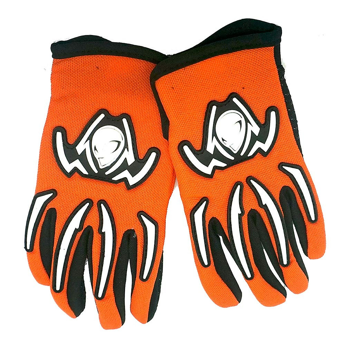 WOW Youth Motocross Helmet BMX MX ATV Dirt Bike Helmet Spider Web Orange + Goggles + Martian Orange Glove Kids Bundle