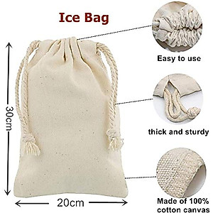 Lewis Bag and Ice Mallet Crush Ice - Wood Hammer and Lewis Bag for Crushed Ice, Bartender Kit Set & Bar Tools Kitchen Accessory