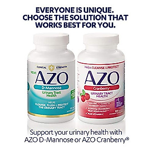 AZO D-Mannose Urinary Tract Health, Cleanse, Flush & Protect The Urinary Tract*, #1 Pharmacist Recommended Brand, Clinical Strength, Non-GMO, 120 Count