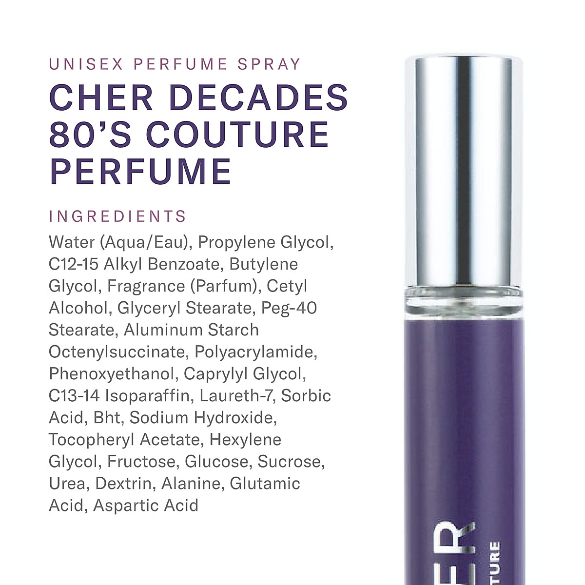 SCENT BEAUTY Cher Decades Couture - Unisex Perfume Spray - Cher Decades 80's - 0.27 Fl Oz