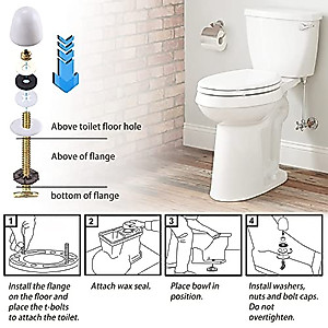MENNTY Toilet Flange with Wax Ring for Toilets Replacement Kit Includes Bolts PVC Toilet Flange Repair Kit for 3" or 4" Pipes, Fit Toilet Install & Repair