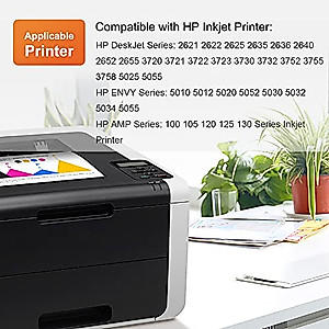 TESEN 65XL Remanufactured 65XL Ink Cartridge Replacement for HP 65XL 65 XL for use in HP Envy 5055 5010 5012 5020 DeskJet 3755 2621 2622 2635 2640 3720 3722 AMP 100 120 125 (2 Pack, 1Black+1Color)