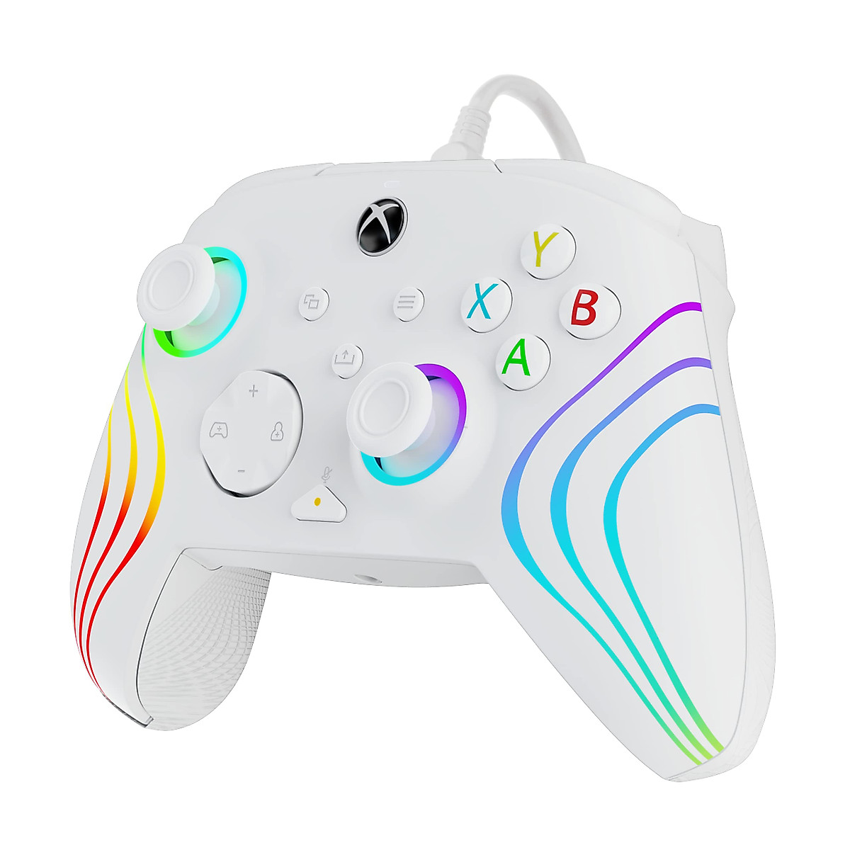 PDP Gaming Afterglow™ Wave Enhanced Wired Controller for Xbox Series X|S, Xbox One and Windows 10/11 PC, advanced gamepad video game controller, Officially Licensed by Microsoft for Xbox, White