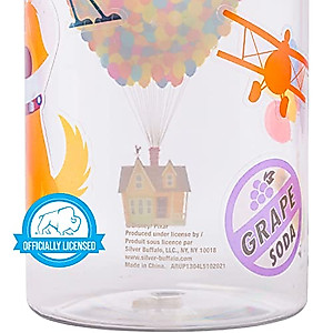 Silver Buffalo Disney Pixar Up House and Balloons Twist Spout Plastic Water Bottle with Stickers You Stick Yourself, 32 Ounces
