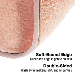 Eurow Makeup Removal Cleaning Cloth, Washable and Reusable, 8 by 8 Inches, Coral, Pack of 4