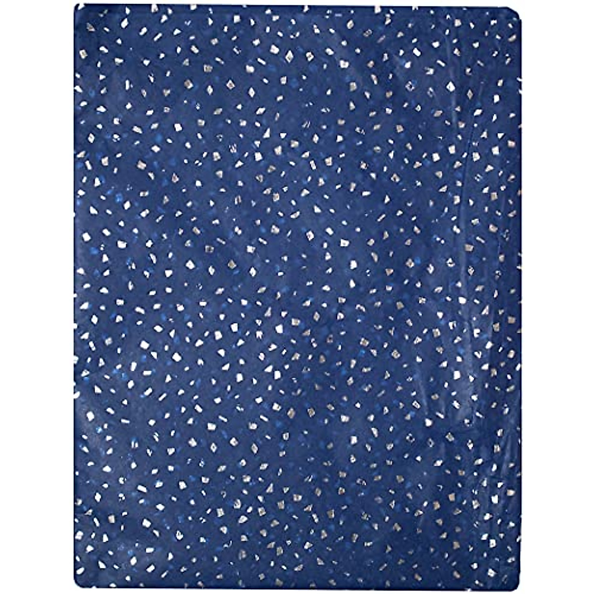 Made in USA 50-Sheet Hot Stamp Glitter Gift Tissue Paper Pack, 20" X 30" (Silver on Blue)