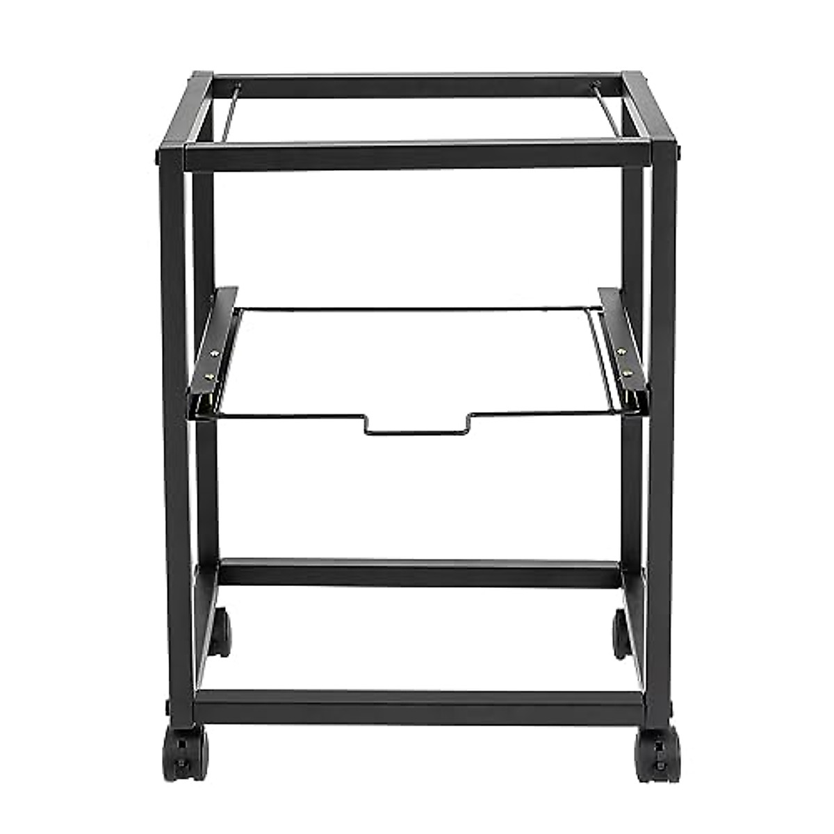 2-Tier Rolling File Cart, Hanging Mobile File Rack, Movable Pull-Out File Folder Rack, File Cabinet with Wheels for Home, Office (Black)