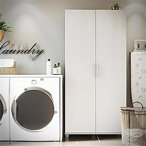 SystemBuild Evolution Camberly 36" Utility Storage Cabinet in Ivory Oak