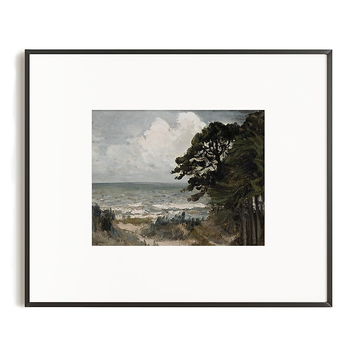 Farmhouse Still Life Picture Living Room - Abstract Coastal Seascape Beach Oil Painting - 11 x 14 Art Print- Rustic Vintage Decor for Bedroom - Art Deco Wall Art for Kitchen - Antique French Poster