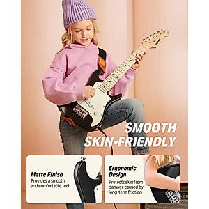 Donner 30 Inch Kids Electric Guitar Beginner Kits ST Style Mini Electric Guitar for Boys Girls with Amp, 600D Bag, Tuner, Picks, Cable, Strap, Extra Strings, DSJ-100, Black