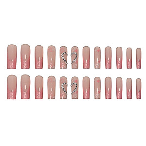LTTECH Fake Nails Almond Glue on Nails, False Nails with Adhesive Tabs, Acrylic Nails for Women and Girls
