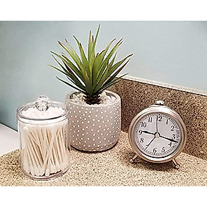 DS. DISTINCTIVE STYLE Bathroom Organizer Cotton Ball Holder Clear Canisters Acrylic Apothecary Jars with Lids (10oz&10oz)